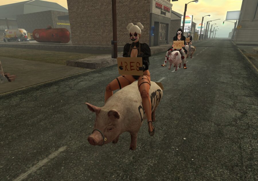 Creepy Clowns Ride Pigs Named After HPD Officers in Hathian